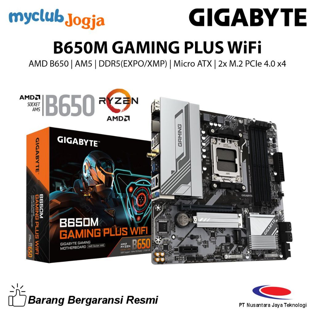 Jual GIGABYTE B650M GAMING PLUS WIFI Motherboard AMD B650 AM5 DDR5 EXPO/ XMP Micro ATX | Shopee ...