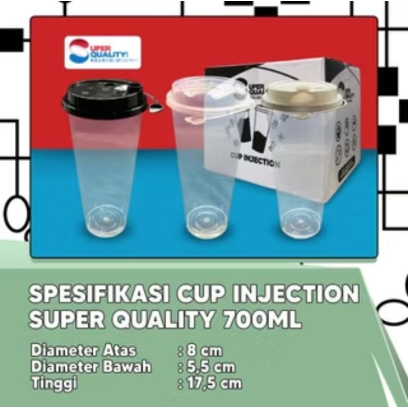 Jual Thinwall / Gelas Cup Injection Datar 700ml 22oz / PP Cup Injection ...