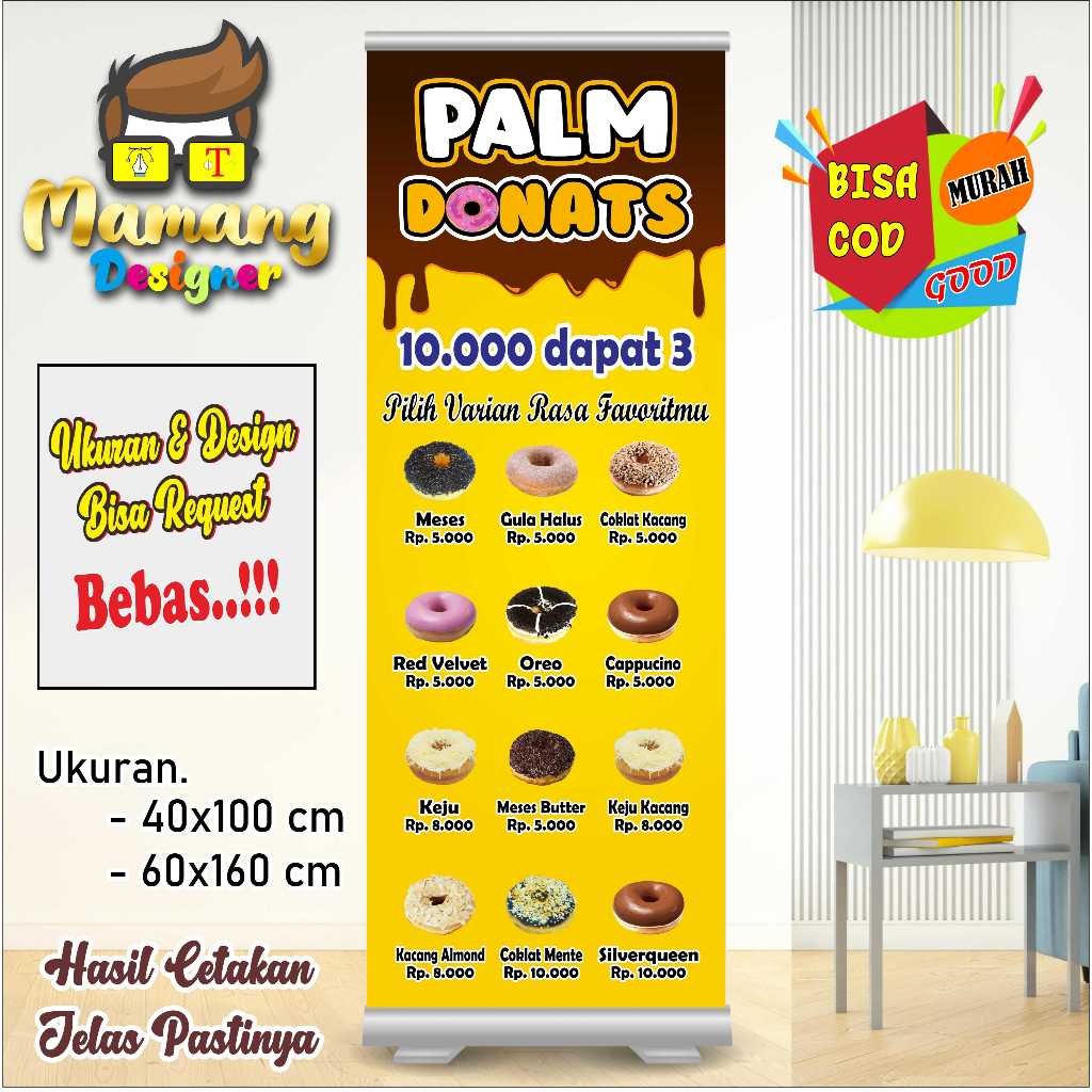 Jual Cetak Spanduk Banner Jualan Donat Design Bisa Custom bb | Shopee ...