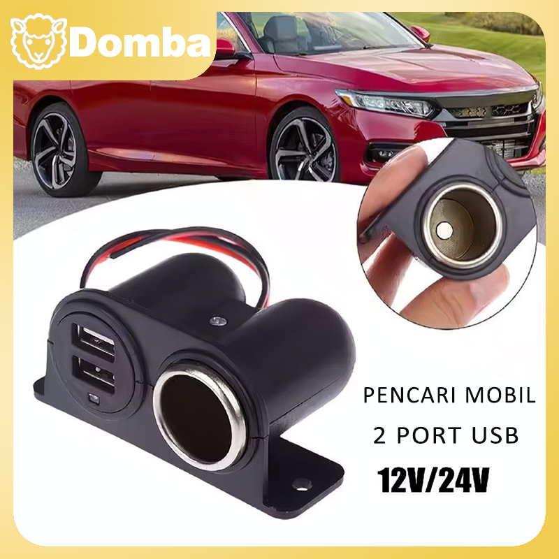 Jual 12-24V Adapter Charger Mobil Car Soket Splitter 2 USB Port ...