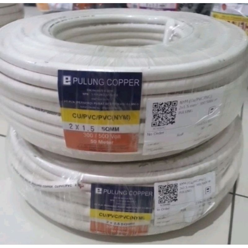 Jual Kabel Listrik NYM 2x1,5 SNI PULUNG Tunggal Kawat 50M 1 Gulung 1 ROLL | Shopee Indonesia