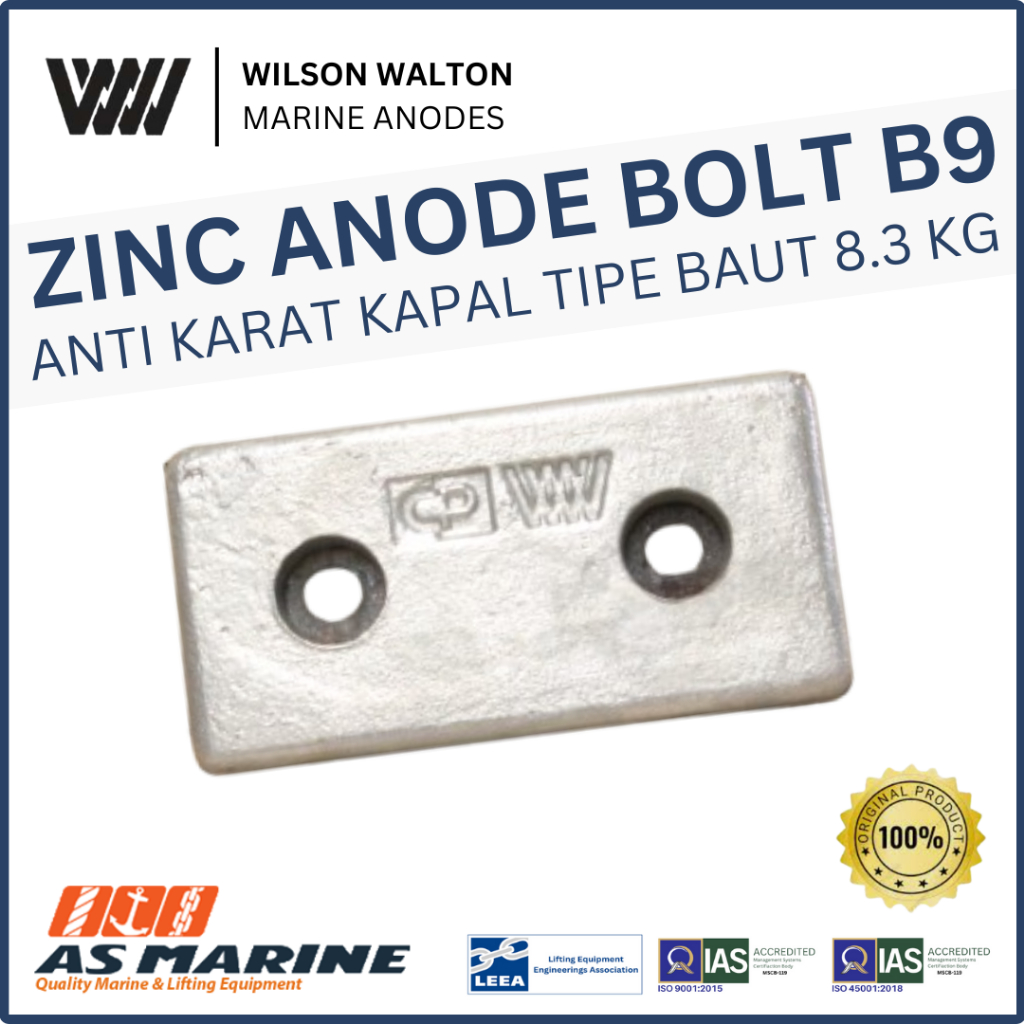 Jual Zinc Anode Bolt / Anti Karat Kapal Tipe Baut B9 8.3 kg Wilson ...