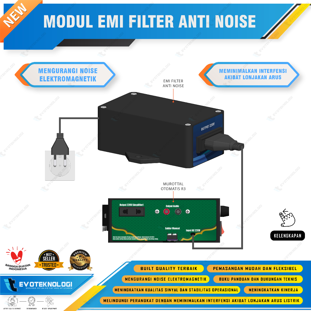Jual Evoteknologi EMI Filter Anti Noise Filter | Shopee Indonesia