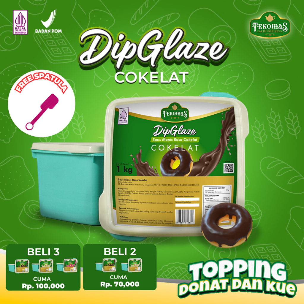 Jual TEKOMAS - Dip Glaze Rasa Cokelat/Coklat 1 Kg ECO Topping Donut ...