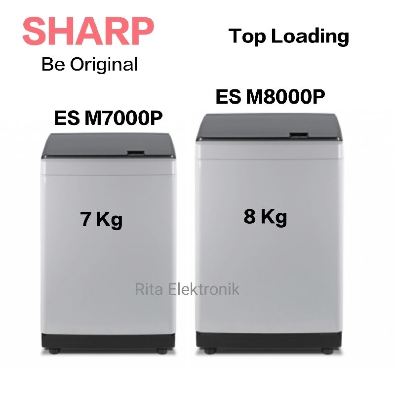 Jual Mesin Cuci 1 Tabung Pintu Depan Sharp 7Kg/8Kg ES M7000P/8000P | Shopee Indonesia