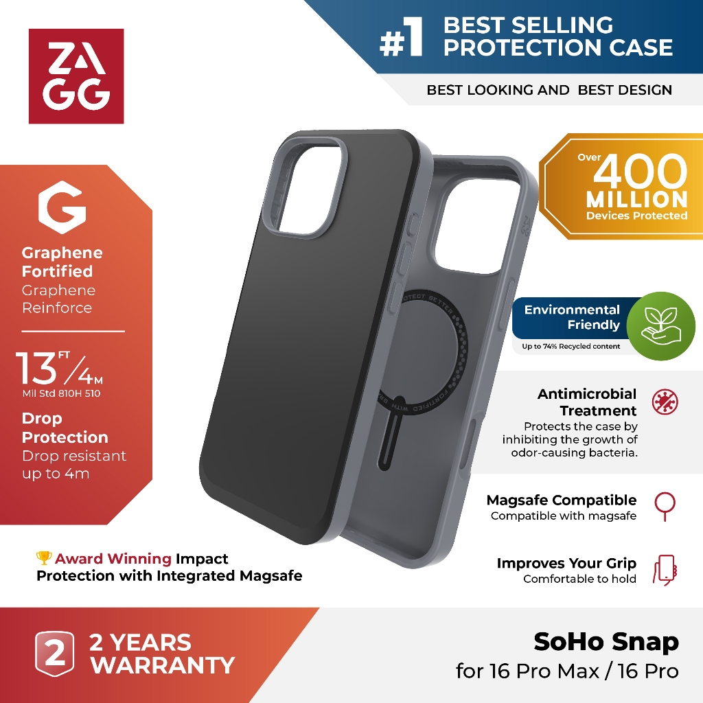Jual ZAGG Magsafe Case iPhone 16 Pro Max / 16 Pro SoHo Snap Casing ...