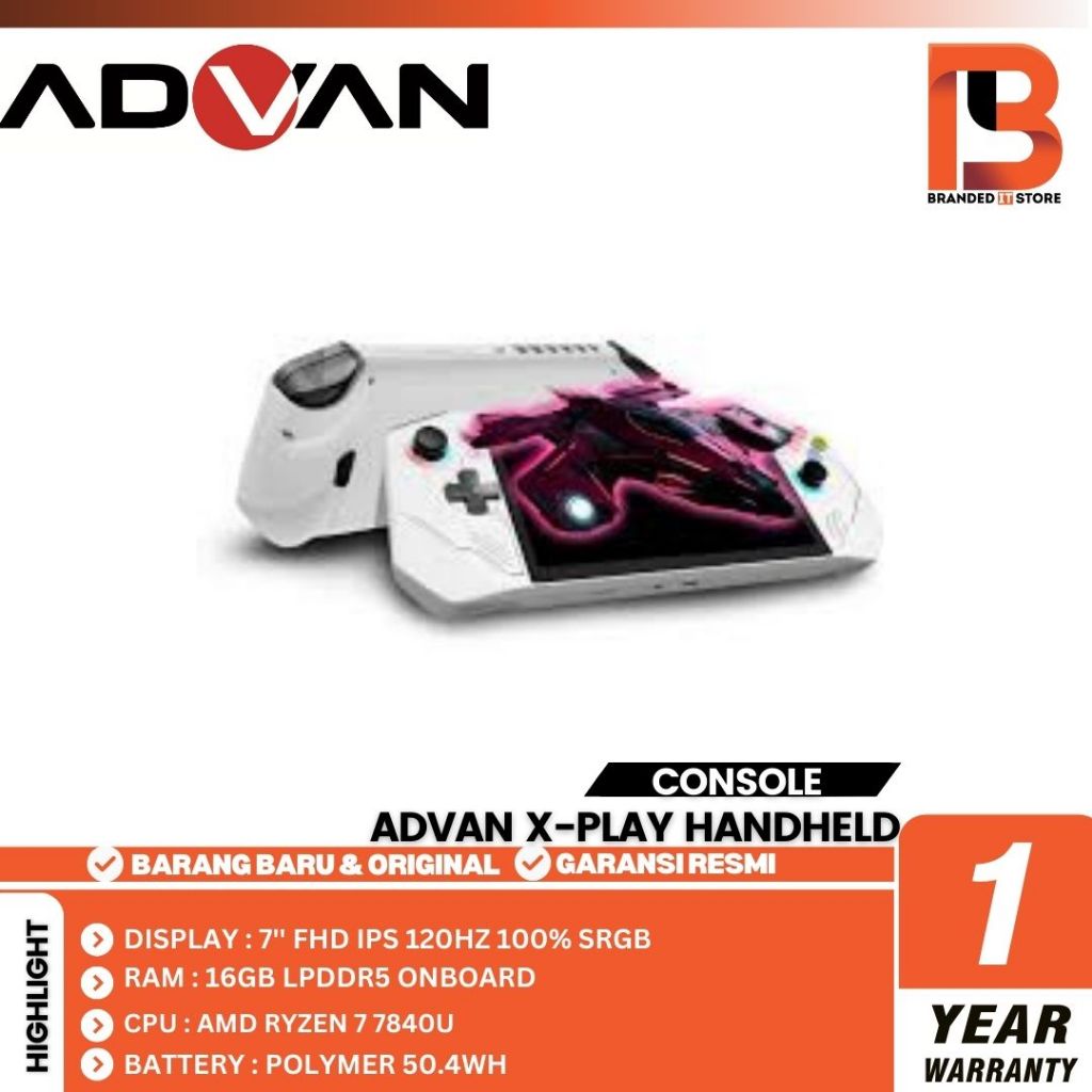 Jual ADVAN X-Play Handheld | AMD R7-7840U 16GB 512GB 7" IPS 120Hz 100% ...