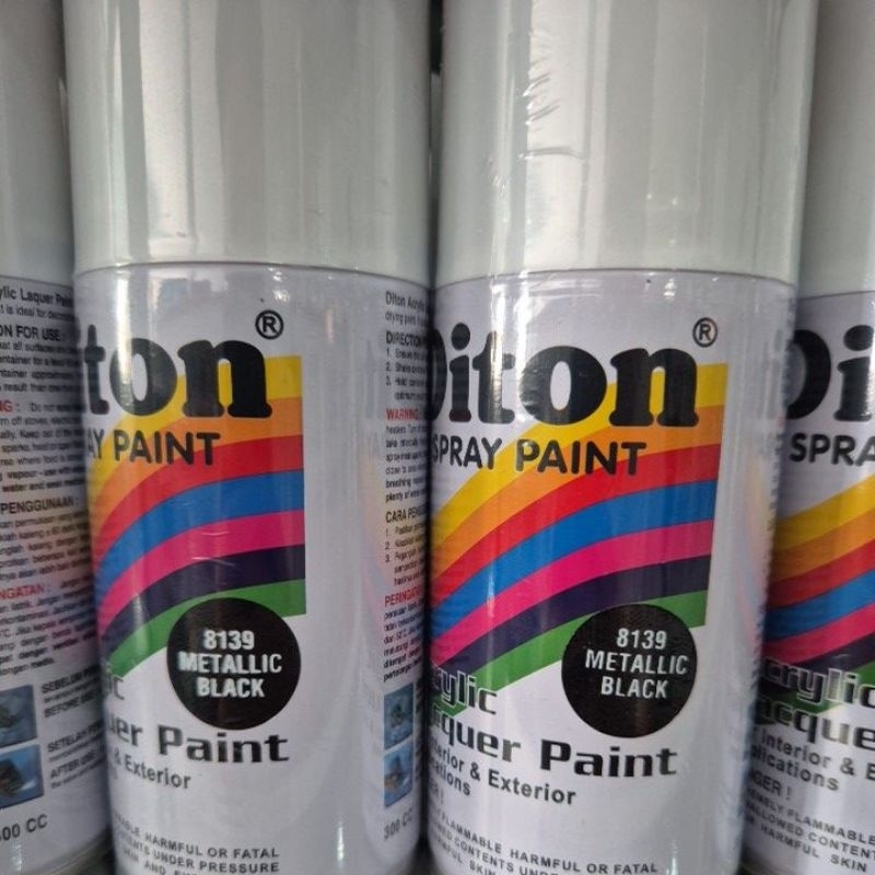 Jual Cat Semprot Diton 300cc // Black Metallic 8139 | Shopee Indonesia