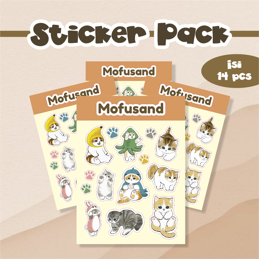 Jual Mofusand Sticker Pack Cutting Waterproof Glossy Tumbler Diary ...