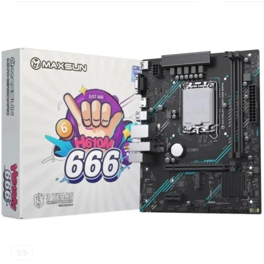 Jual MAXSUN H610M 666 WIFI6 D5 (LGA1700, H610, DDR5, USB3.2, SATA3 ...