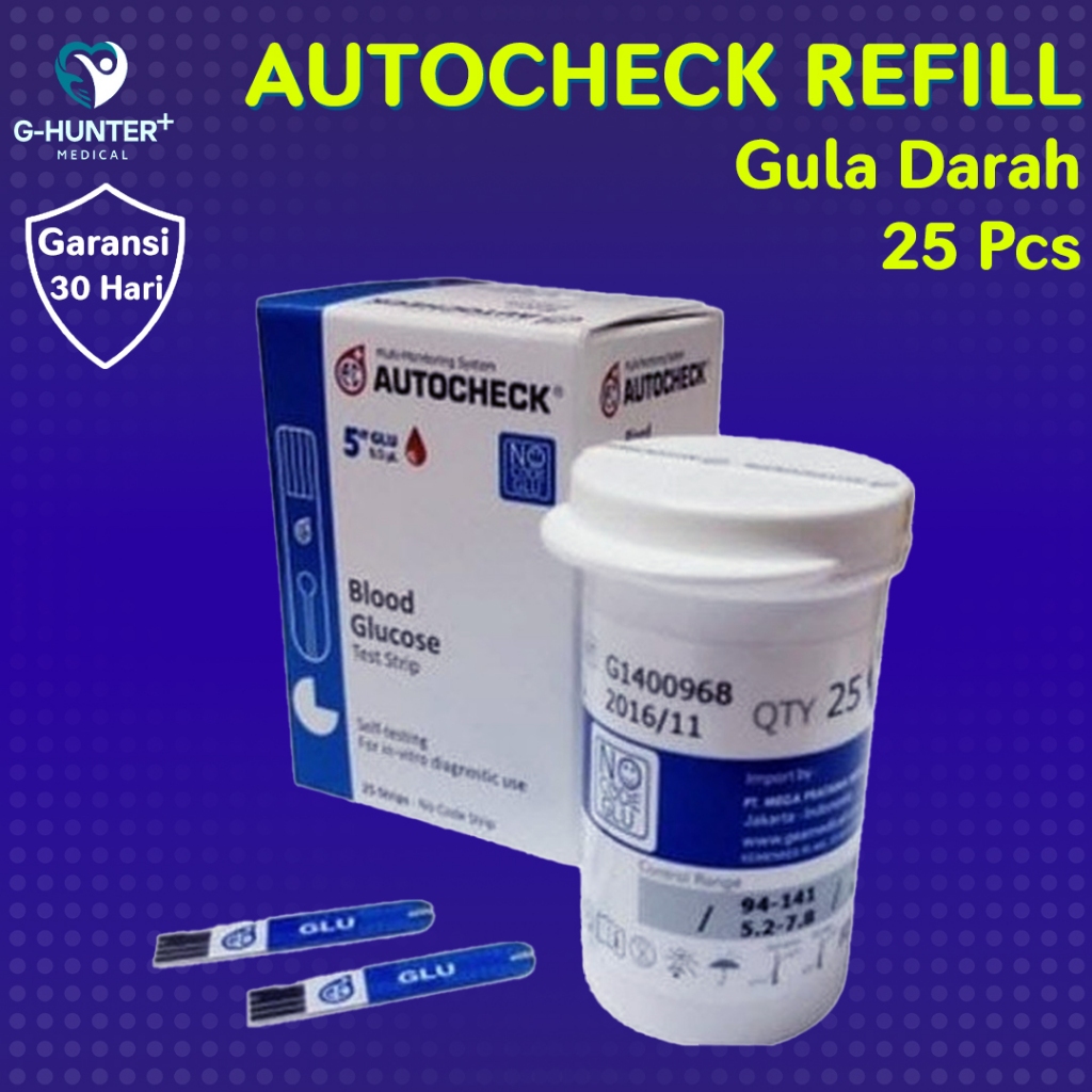 Jual Refill Strip Gula Darah Autocheck / Alat Cek gula Darah / Stik ...