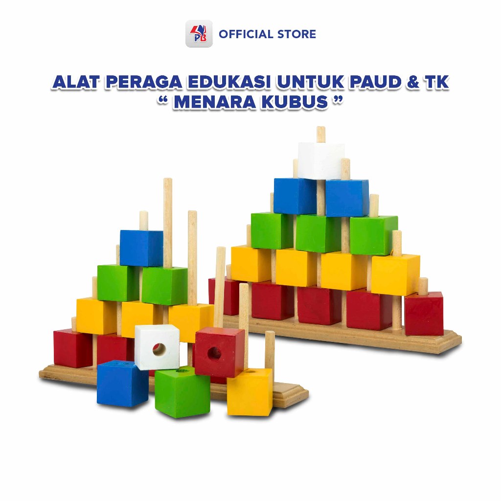 Jual Mainan Edukasi Balok Kayu Menara kubus / Puzzle Untuk Anak / UD ...