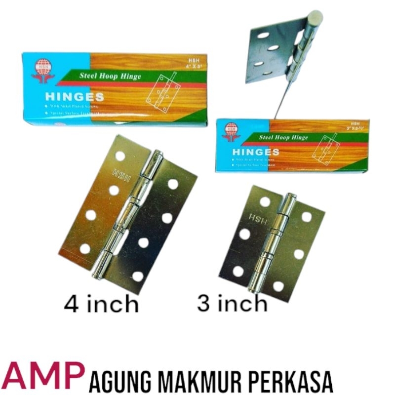 Jual Engsel Plat stainless Pintu 4 inch jendela 3 inch/ engsel pintu ...