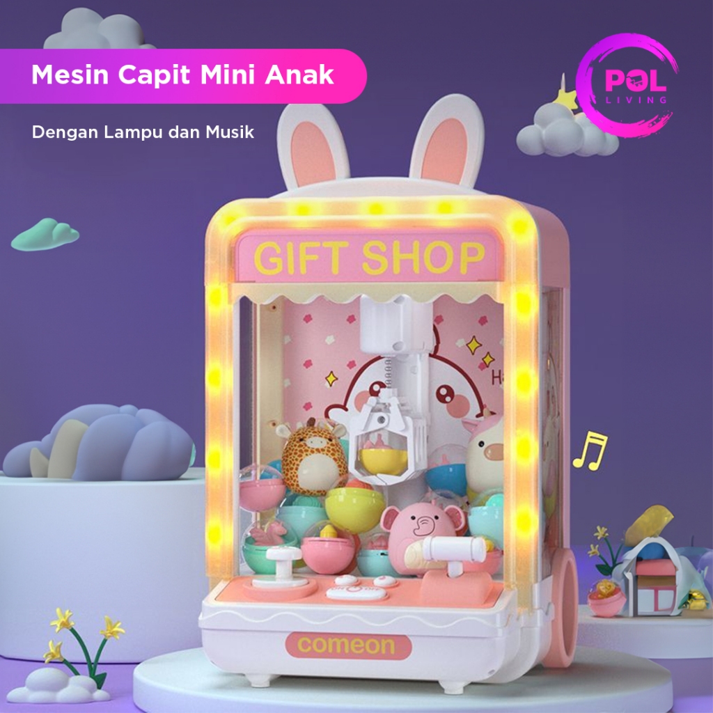 Jual [POL] COD Claw Machine Anak Dengan Lampu Musik | Mainan Mesin Capit Boneka Free Boneka ...