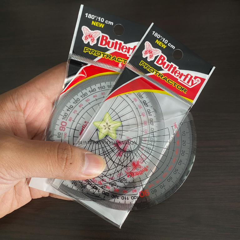 Jual Busur 180 Derajat Garis BUTTERFLY Garisan Kantor Ruler Aksesoris ...