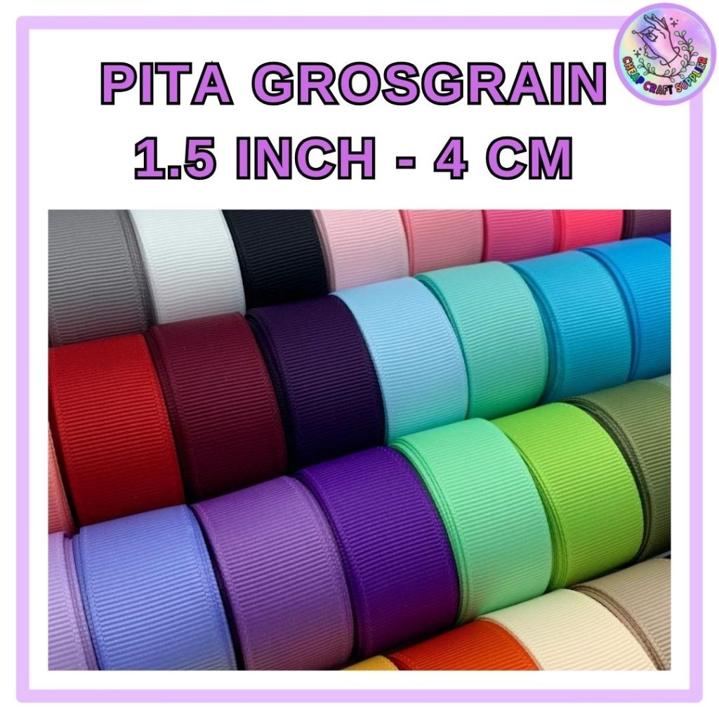 Jual pita grossgrain 1,5 inch / 4cm per roll 20 yard / 18,5 m grosgrain ...