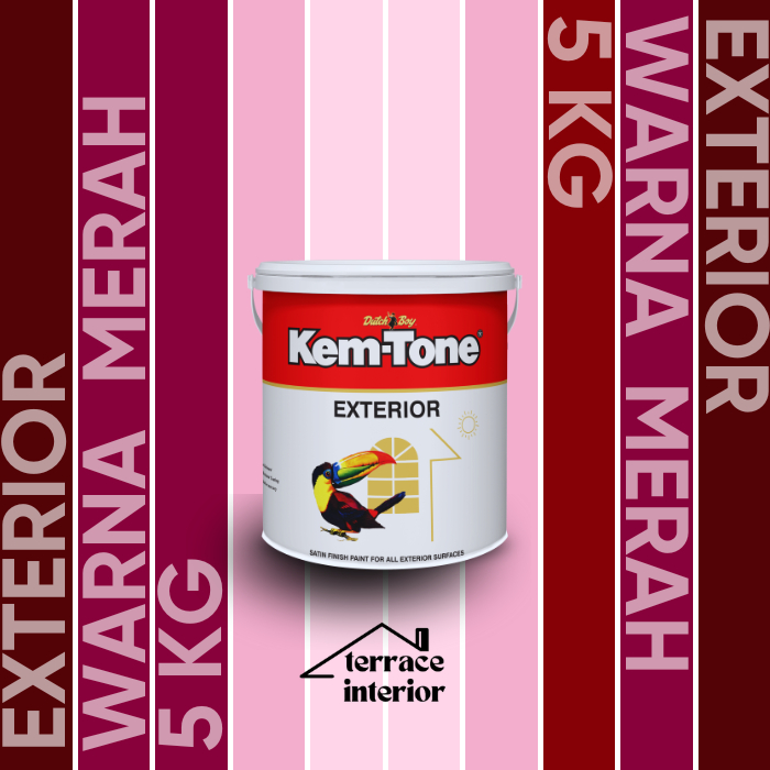 Jual Cat Tembok Kemtone Exterior Warna Merah 5 Kg | Shopee Indonesia