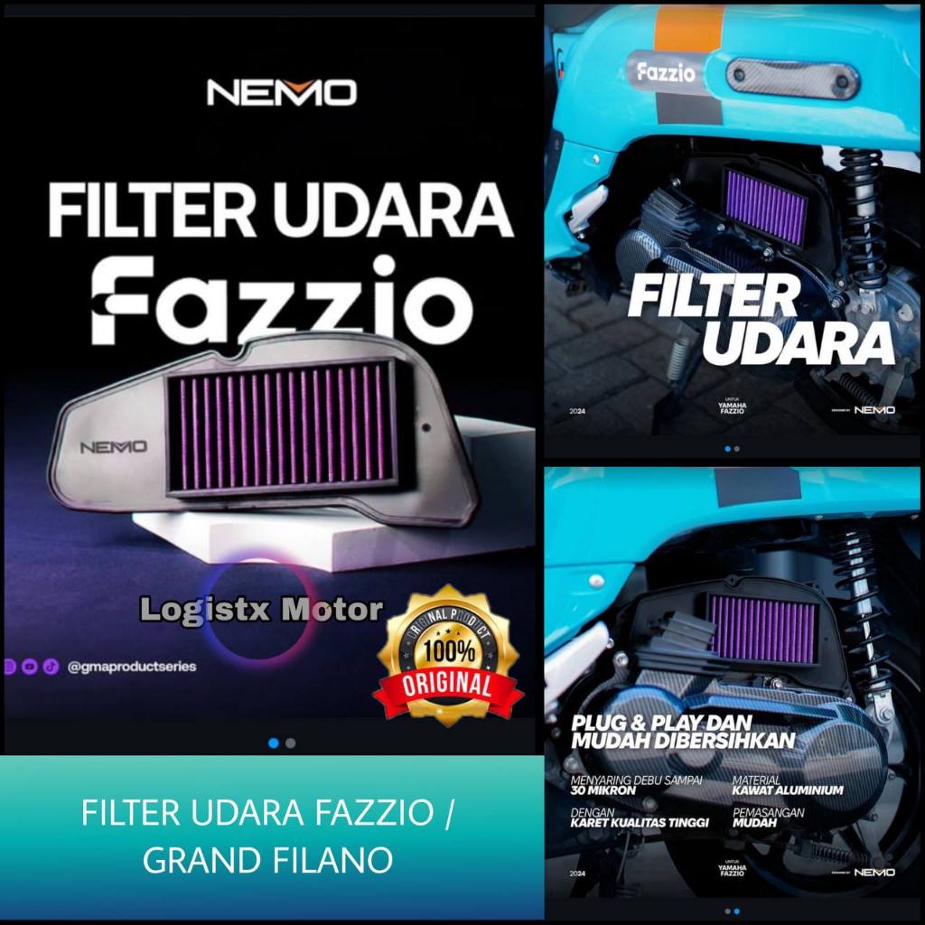 Jual FILTER UDARA NEMO ORIGINAL FAZZIO / GRAND FILANO 125 SARINGAN ...