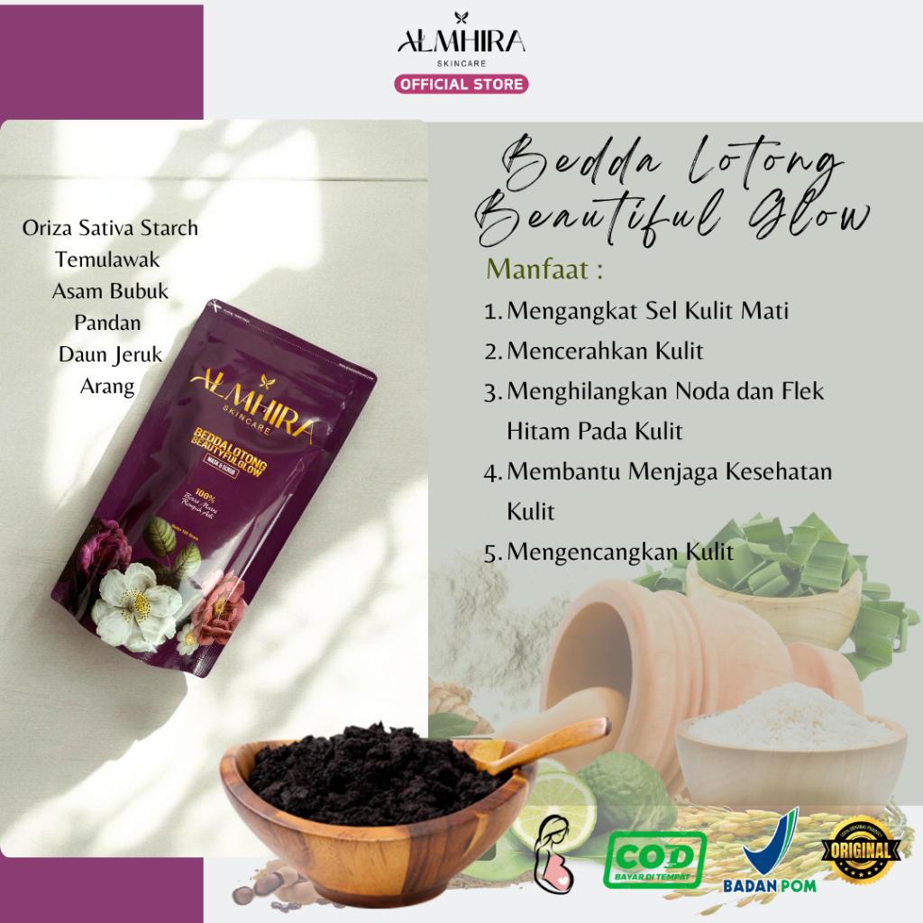 Jual ALMAHIRA+BEDDA LOTONG BEAUTIFUL GLOW+LULUR REMPAH ALAMI DAN BISA ...