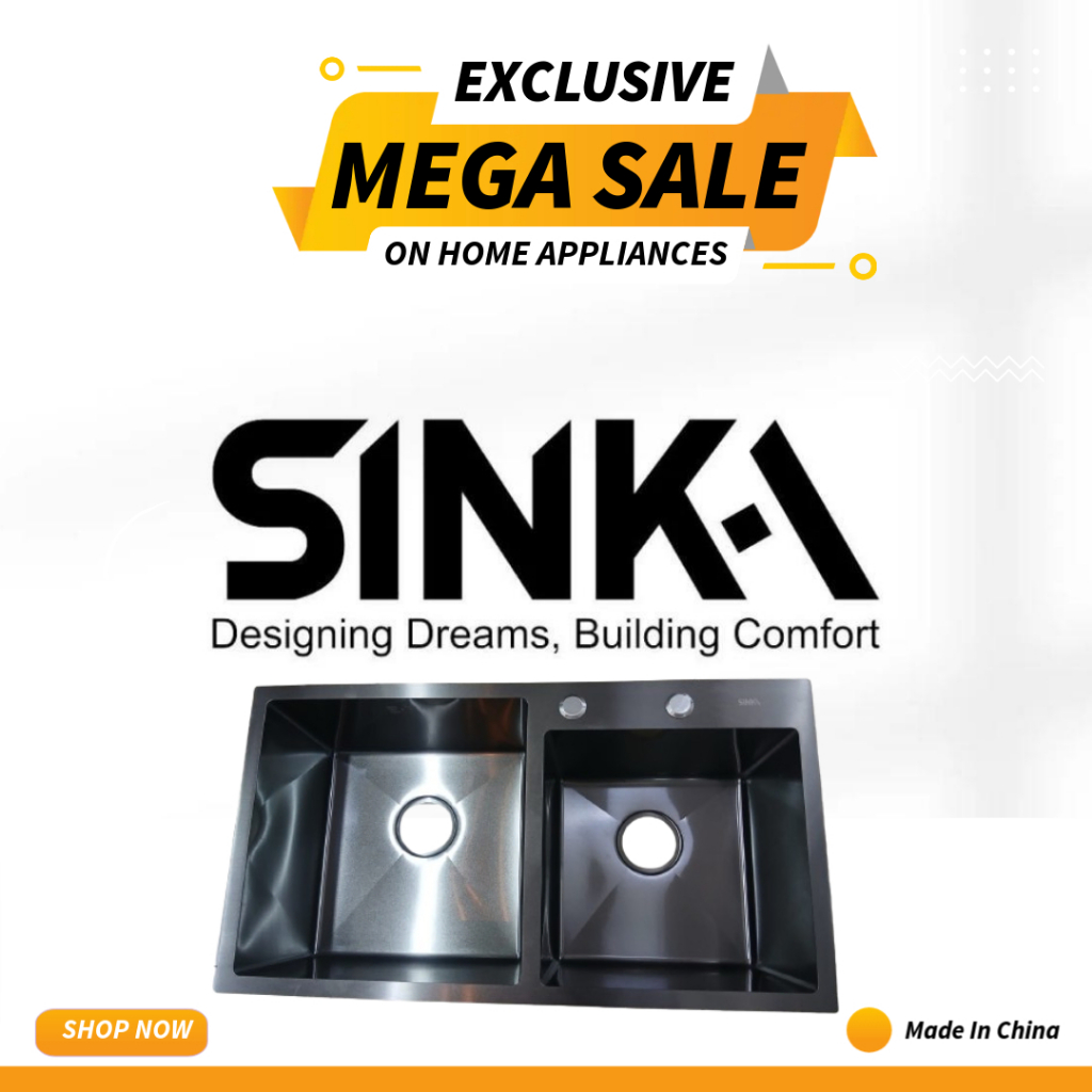 Jual Kitchen Sink SINKA Bahan Stainless Steel 304 SSI KS82B | Shopee ...