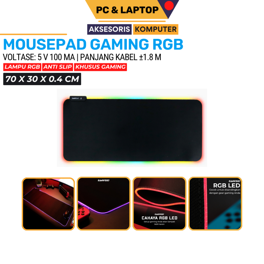 Jual Mouse Pad MousePad Gaming RGB Ukuran Jumbo Glowing LED High ...
