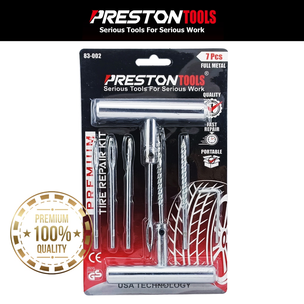Jual ALAT TAMBAL BAN TUBELESS SET 7 PCS GAGANG BESI SOLID PRESTON TOOLS ...