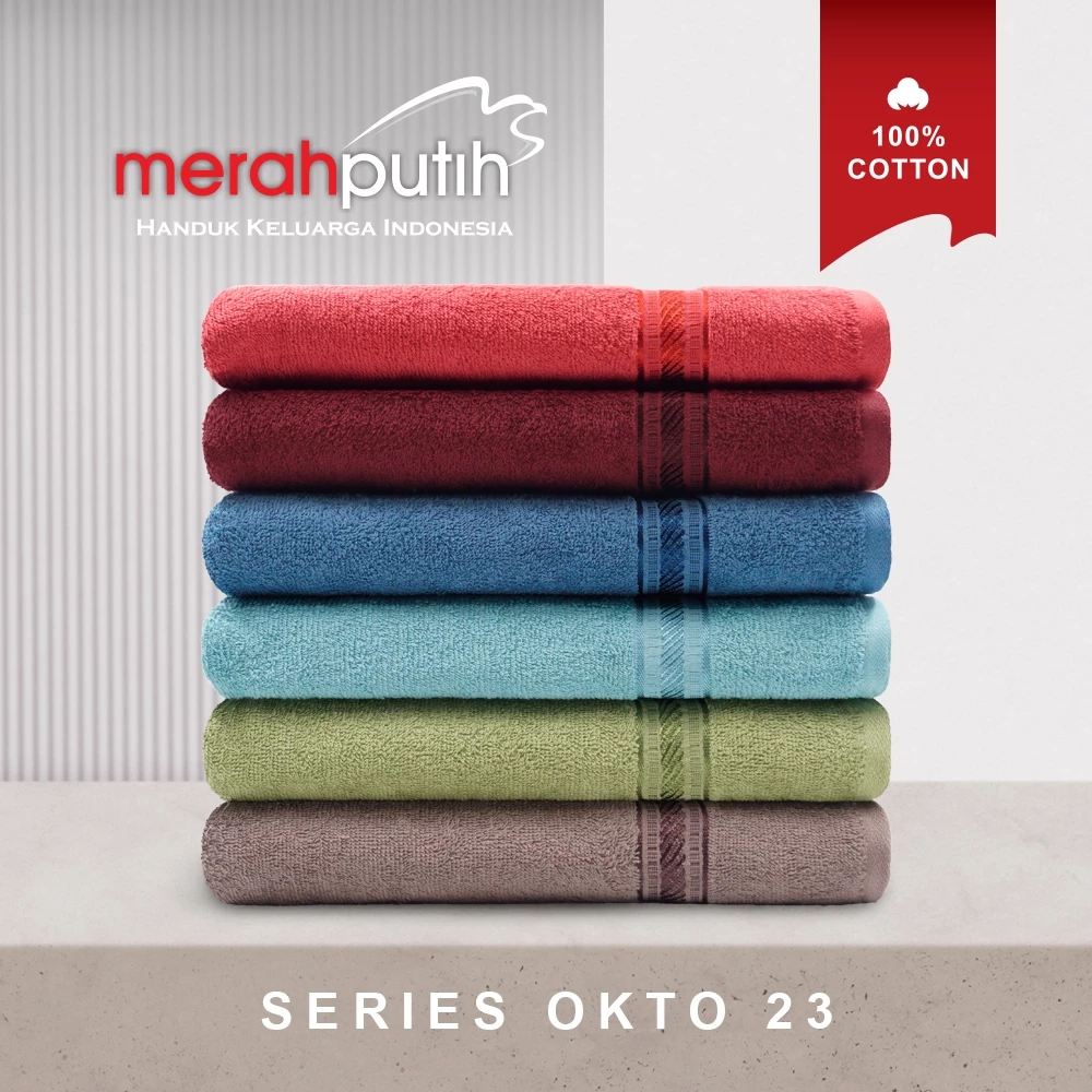 Jual Handuk Merah Putih Towel Series Okto 70 x 135 cm / Handuk Mandi ...