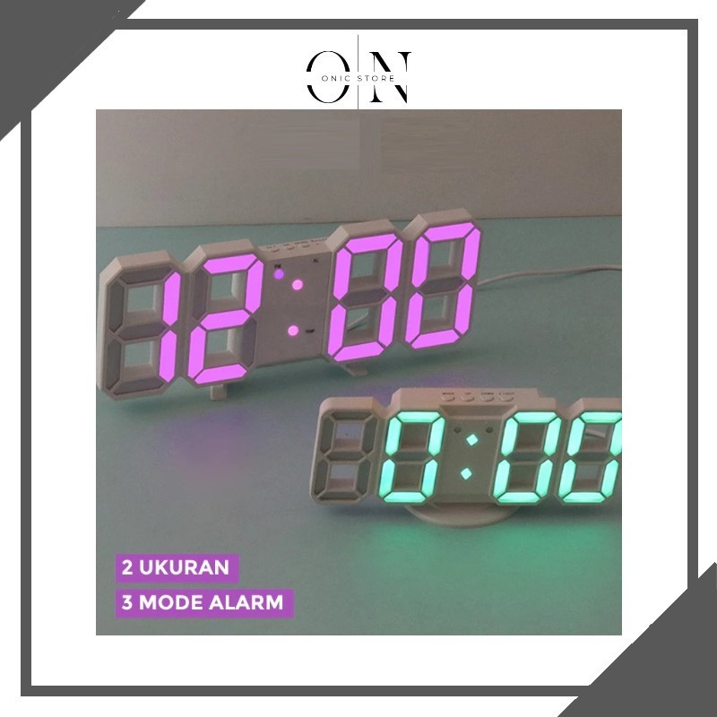 Jual ONIC Jam Meja LED 3D Jam Dinding Digital LED 3D Bentuk Angka ...