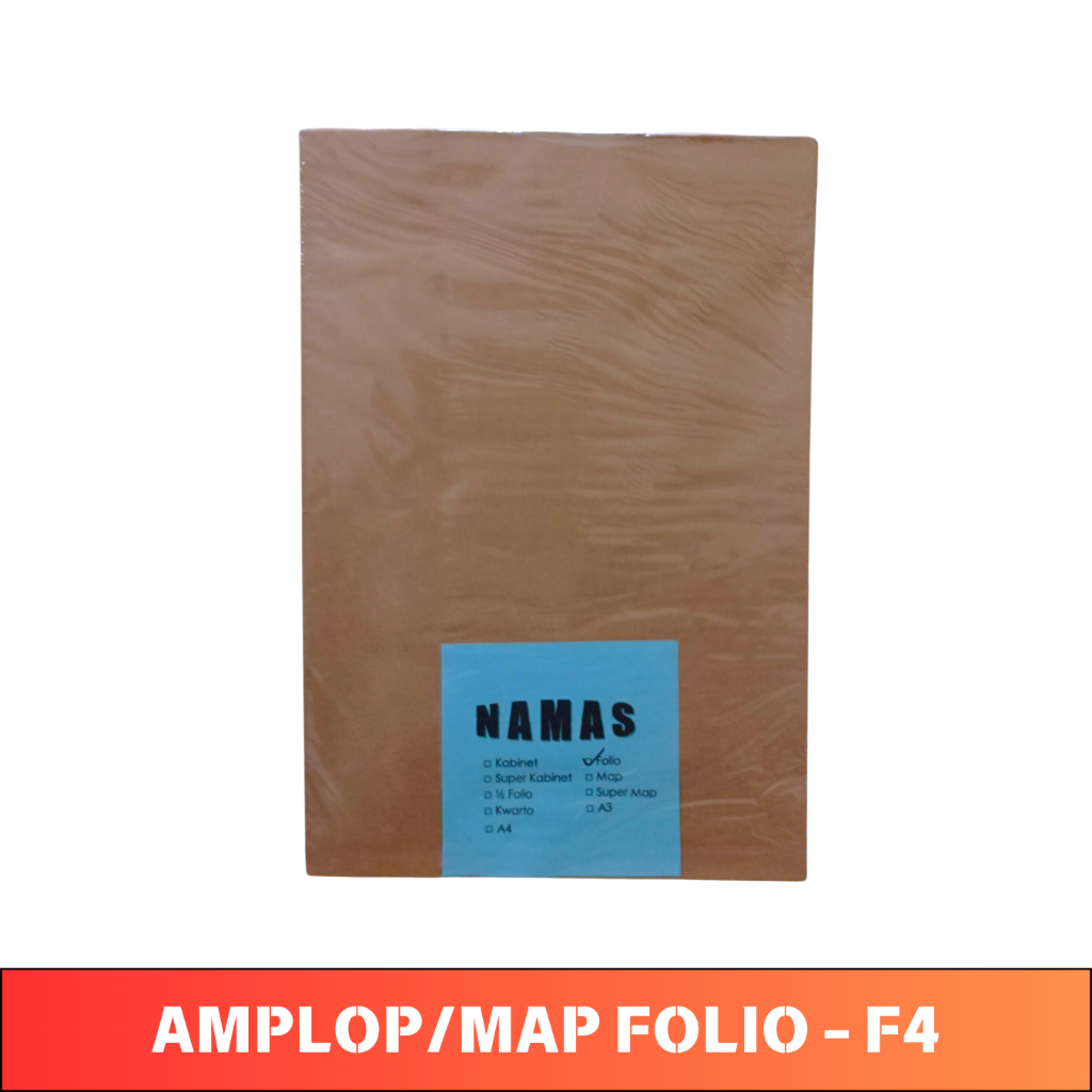 Jual Amplop Cokelat Map Coklat Untuk Kertas Folio F4 100 Lembar - NAMAS ...