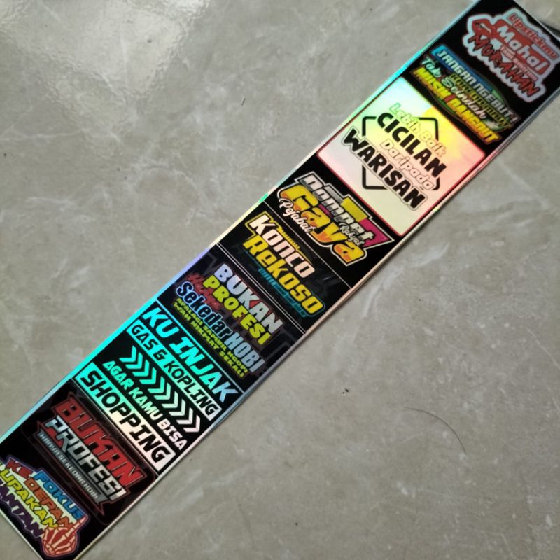 Jual STIKER KATA KATA ISI 17 PCS BAHAN HOLOGRAM | STIKER HOLOGRAM | STIKER PACK | Shopee Indonesia