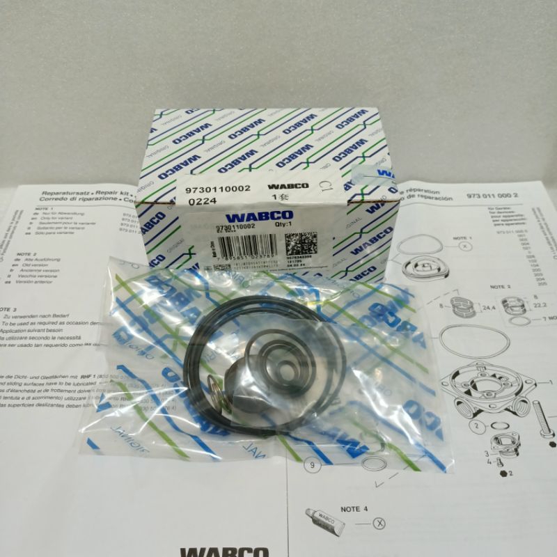 Jual REPAIR KIT RELAY VALVE EMERGENCY ASLI WABCO JEPANG 9730110002 ...