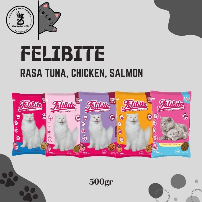 Jual FELIBITE Makanan Kucing Kering cat food 500 gram | Shopee Indonesia