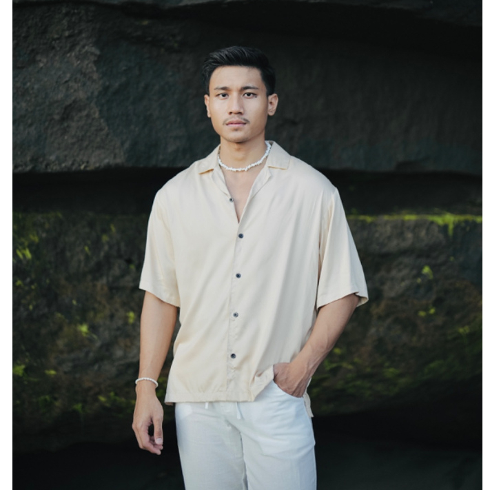 Jual BEACHWELL Kemeja Pria Rayon Twill Polos Premium COD - Kemeja ...