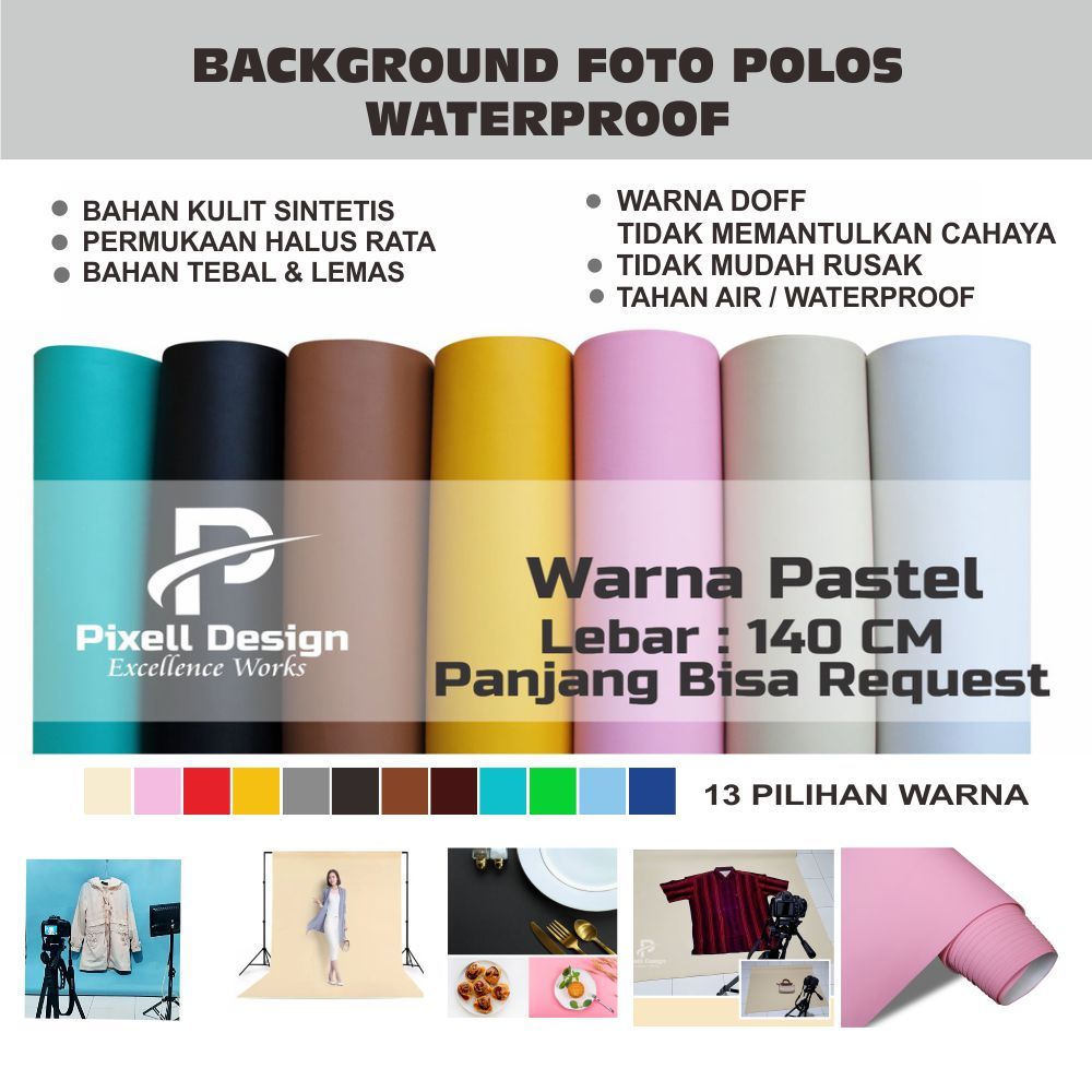 Jual Background Foto / Alas Foto Produk Polos Pastel 140 Cm Waterproof ...