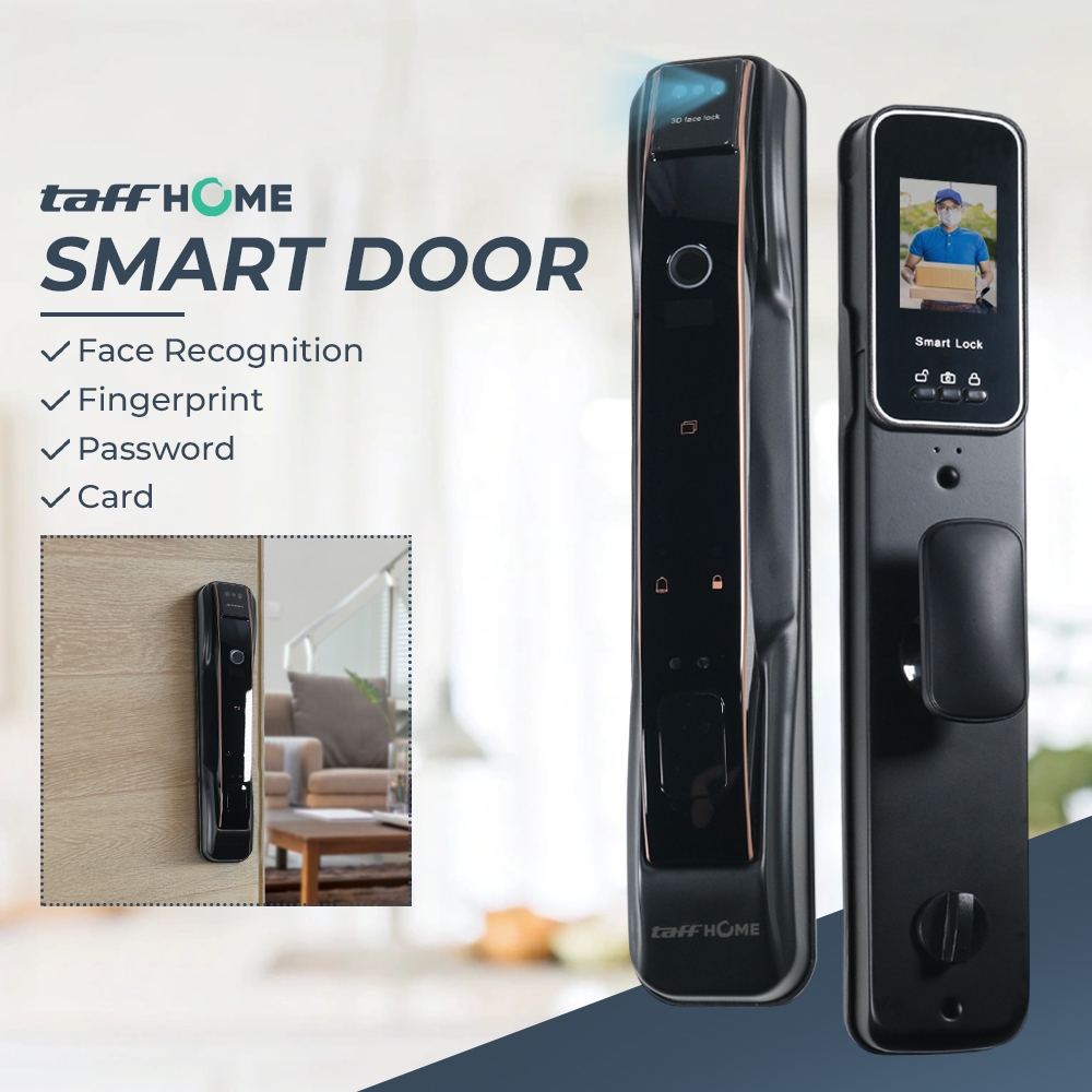 Jual TaffHOME Smart Door Lock Face Recognition Fingerprint Password Card - AX024 - Black ...