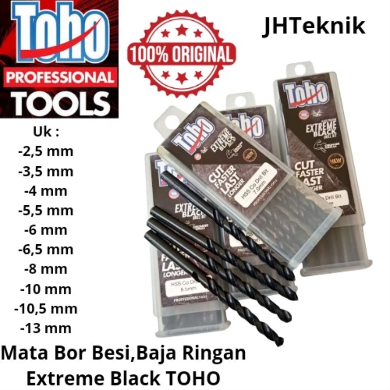 Jual JHTeknik Mata Bor Besi Baja Ringan Stainless TOHO EXTREME BLACK 2 ...