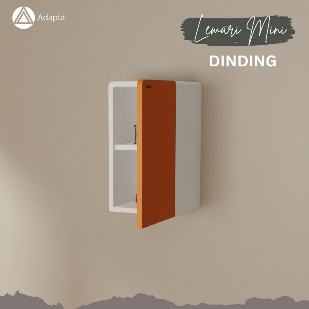 Jual Lemari MINI rak Tempel dinding Putih Orange Hitam - Lemari Mini ...