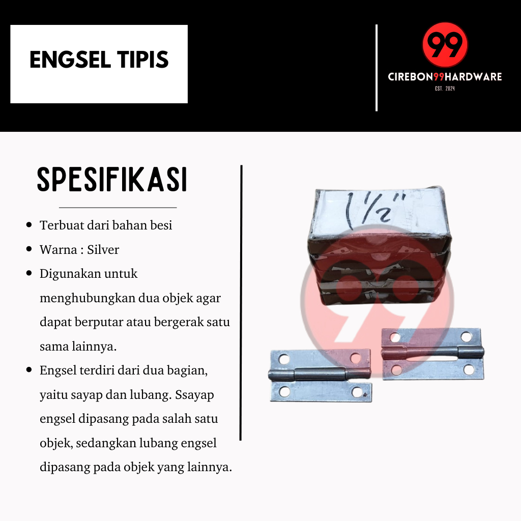 Jual Engsel Tipis Ukuran 1 1/2" inch 2" inch 2.5" inch 3" inch 4" inch ...