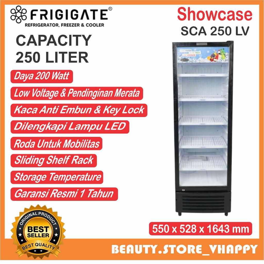 Jual Showcase FRIGIGATE 5 rak SCA 250 DISPLAY COOLER KULKAS LOW WATT ...