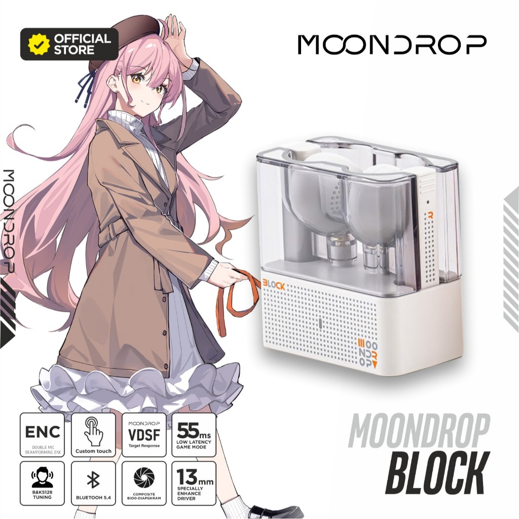 Jual Moondrop Block Bluetooth True Wireless TWS Flat-head Earbuds ...
