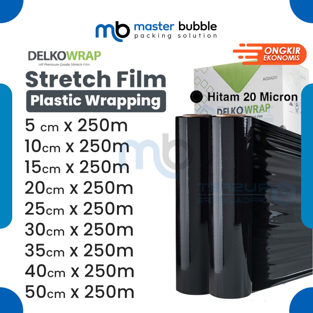 Jual Plastik Wrapping Barang Stretch Film 250 METER Black / Hitam ...