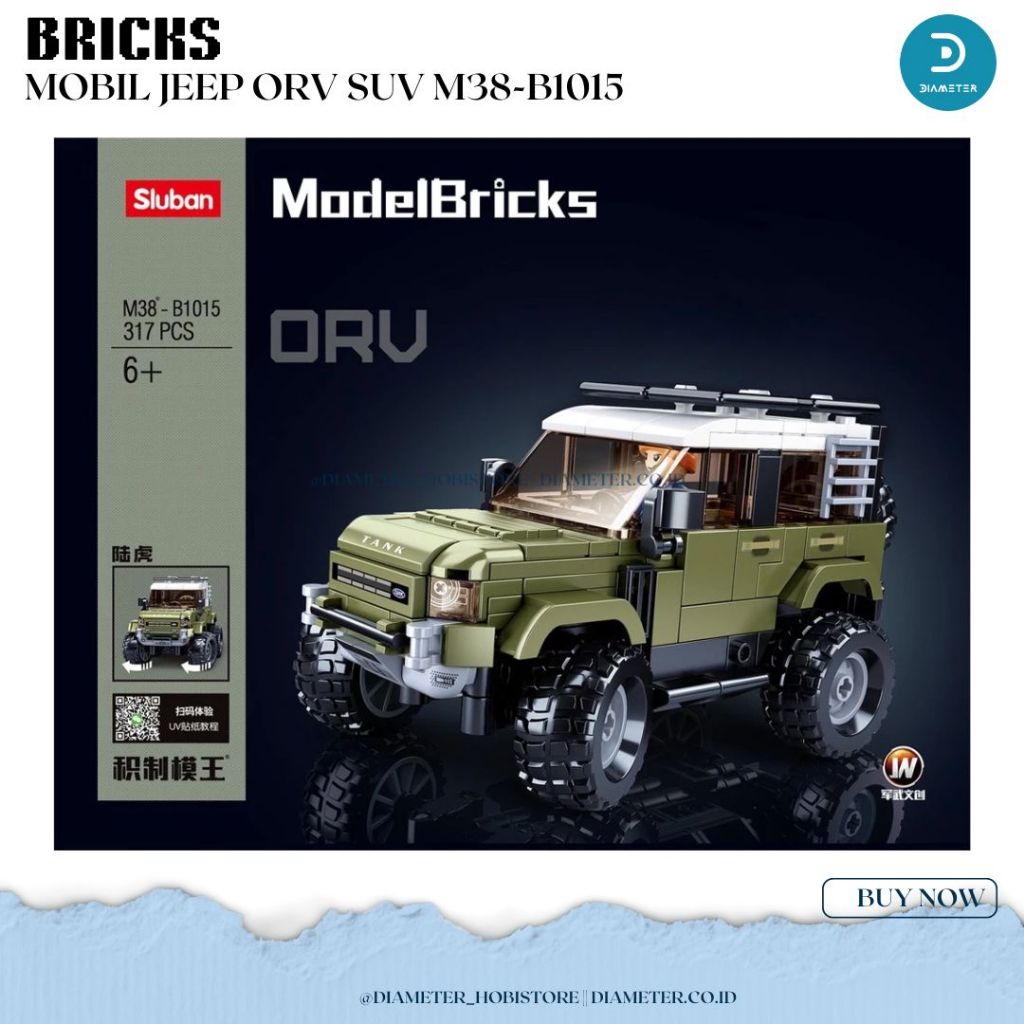 Jual BRICK - Mainan Balok Susun Bricks Mobil Jeep ORV SUV M38-B1015 ...