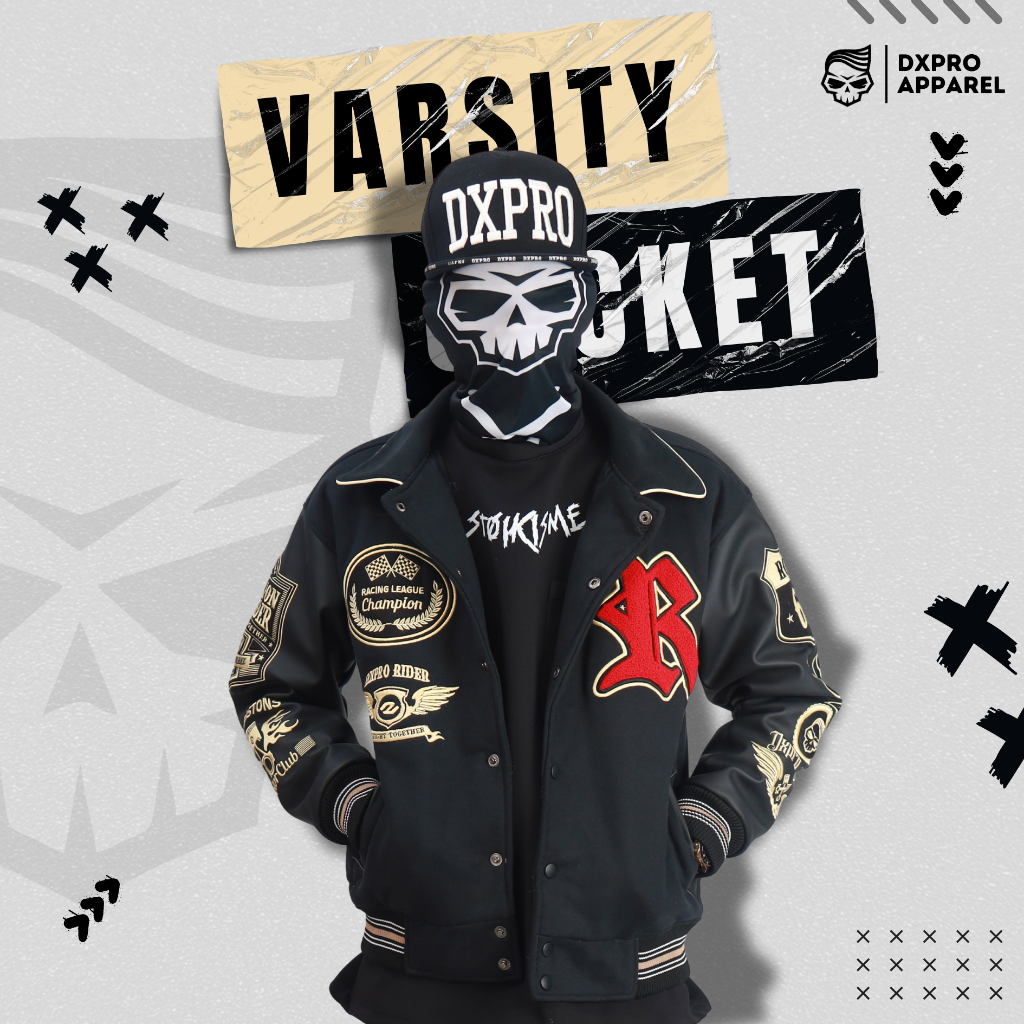 Jual Jacket Varsity Rebelion Black Series Towel Heavy Wight Cotton ...