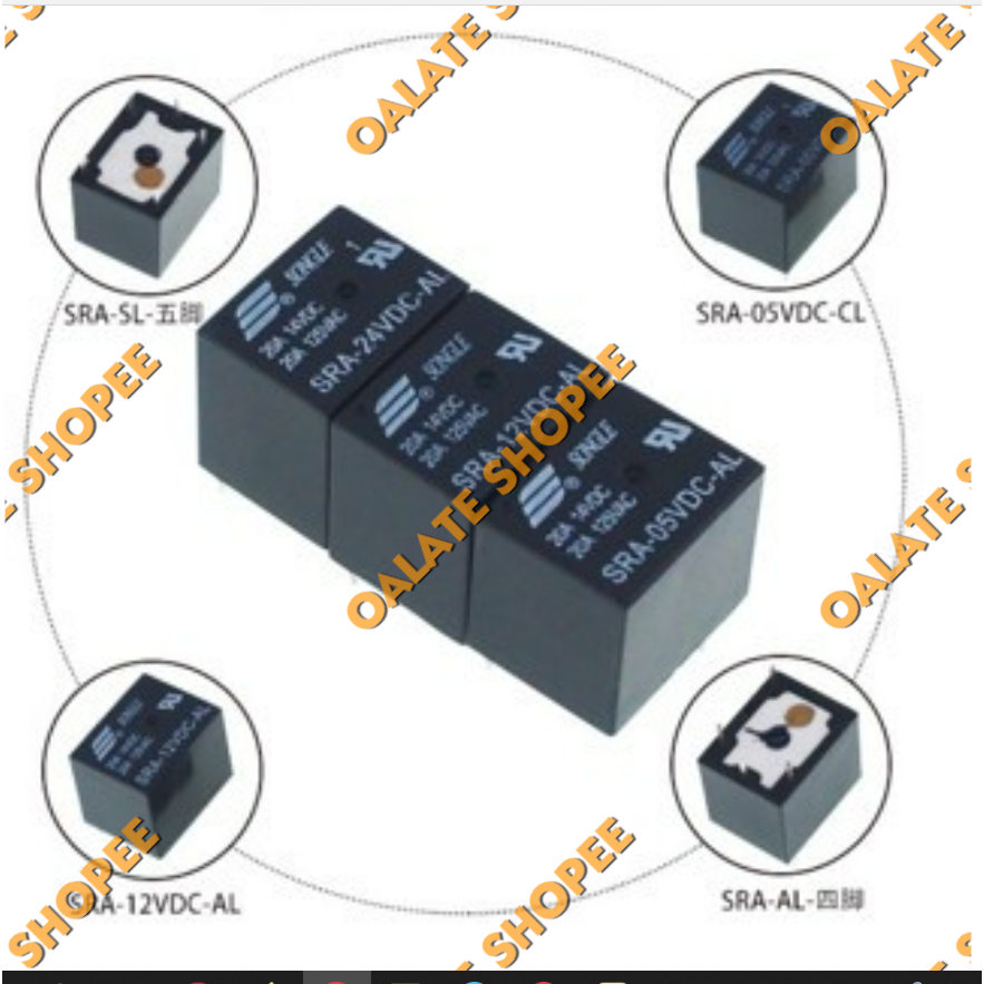 Jual New 5Pin Relay 12V 24V 5V Songle 5/24/12Vdc-Sl-C 5 Pin Kaki | Shopee Indonesia