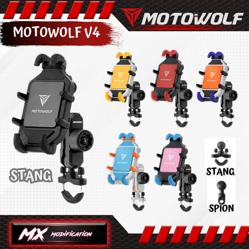 Jual Motowolf V4 Colorful Holder HP Motor 360 derajat Universal ...