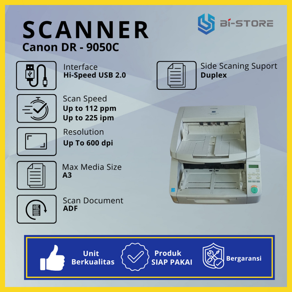Jual Scanner A3 Canon DR-9050c High Speed Scan Hingga 112 PPM Dan Scan ...
