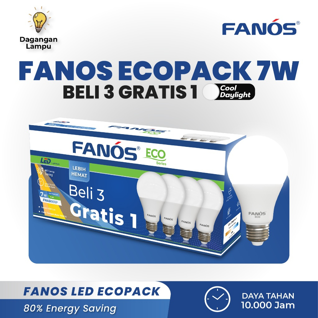 Jual Lampu Fanos Ecopack Led Multipack 7 watt Lampu Led 7000k Led Light ...
