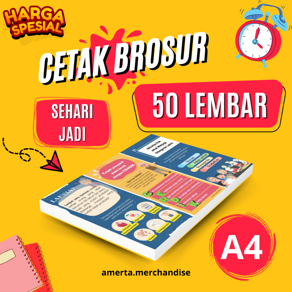 Jual (A4) Cetak Brosur 50 LEMBAR 2 sisi - Pamflet - Flyer Murah - Grosir - Fullcolor - (50 ...