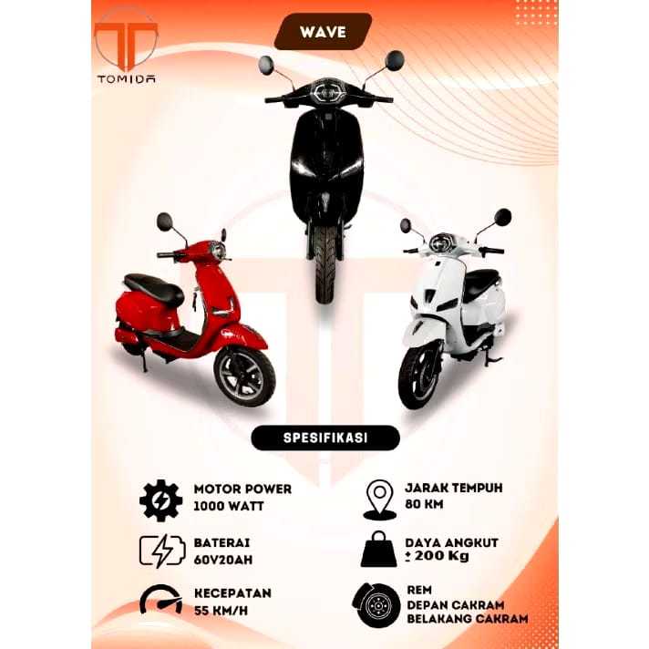 Jual Sepeda Motor Listrik TOMIDA WAVE U winfly Goda Electric Tomida SNI | Shopee Indonesia