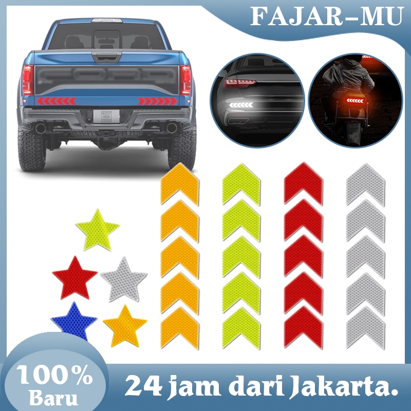 Jual Sticker Reflektor Mobil 10pcs Stiker Panah Sticker Pemantul Cahaya ...